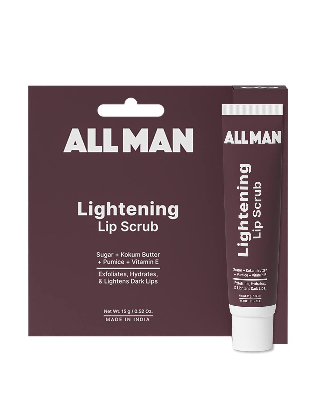 Buy ALL MAN Lightening Lip Scrub – Natural Exfoliator for Men with Dark ...